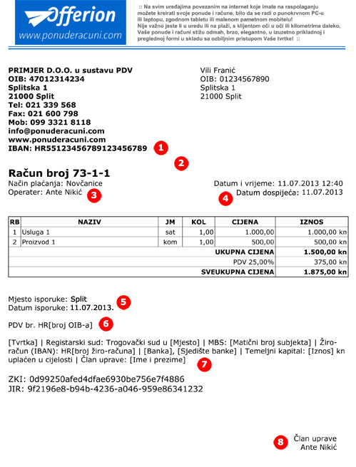 Primjeri ispravnih računa u Hrvatskoj (ažurirano 2021) – Izračunko